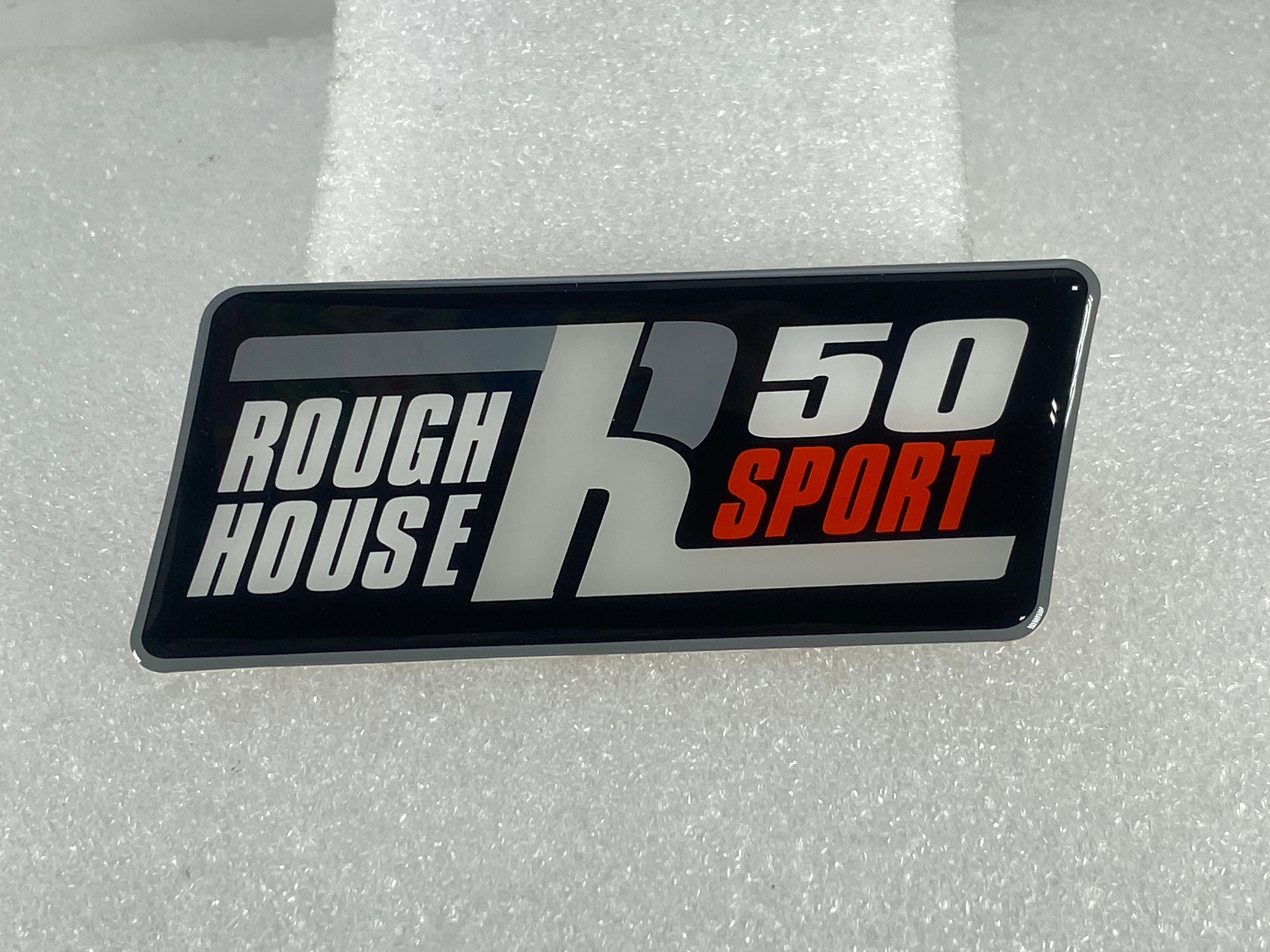 DECAL - ROUGHHOUSE 50 SPORT NAME BADGE, SIDE PANEL – Scooterworks USA, LLC